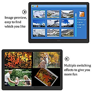 Digital Photo Frame with IPS Screen - Digital Picture Frame with 1080P Video, Music, Photo, Auto Rotate, Slide Show, Remote Control, Calendar, Time,1280x800, 16:9 (7 Inch Black)
