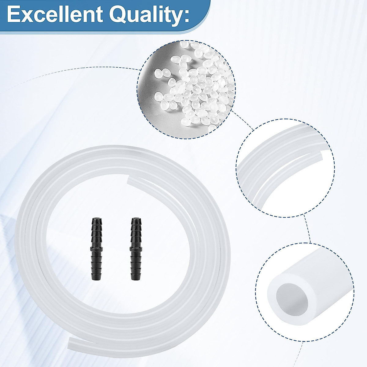 Drain Hose Extension for Nugget & Opal Ice Maker, Ice Maker Drain Hose Extension fit for Ice Maker with 1/4'' ID Draining Hoses, Ice Maker Parts