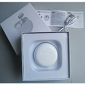 Earbuds, Bluetooth in-Ear Headphones, Immersive Bass Sound, Earphones with Mini Charging Case, Mic, Waterproof for Sport, Work, Travel. Compatible with iPhone/Android/Samsung/PC (White)