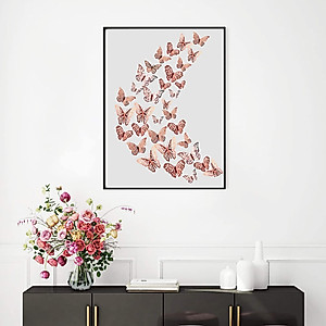 Seasonsky 108PCS 3D Butterfly Wall Stickers Wall Decal Decor Art Decorations Sticker Removable Hollow Butterfly 3 Sizes for Room Home Classroom Offices Bedroom Decor