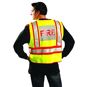 OccuNomix mens Fire safety vests, Yellow/Red, Medium-Large US