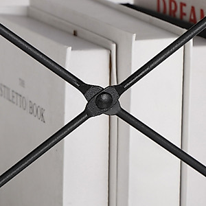 Solid Double Bookcase Short Frame Wood Bookshelf Display Rack Small Place Cozy, Black