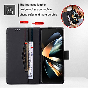 Smartphone Flip Cases Kickstand Case for Samsung Galaxy Z Fold 3 5G Case,Premium PU Leather Wallet Case with Card Holder,Magnetic Closure Shockproof Case Full Body Protection Phone Cover Case Flip Cas