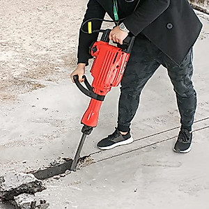 F2C 2200W Heavy Duty Electric Demolition Jack Hammer Concrete Breaker Power Tool Kit 2 Chisel 2 Punch Bit Set W/Case, Gloves