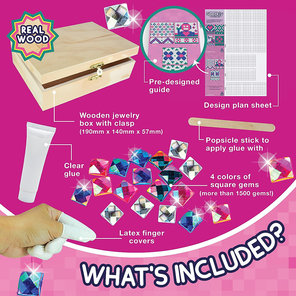 PURPLE LADYBUG DIY Sparkly Girls Jewelry Box for Girls 8-12 Yrs Old - Fun 10 9 8 7 6 Year Old Girl Birthday Gift Idea & Crafts for Girls 8-12 - Girl Toys 8-10, Arts and Crafts for Kids Ages 6-8 Girls