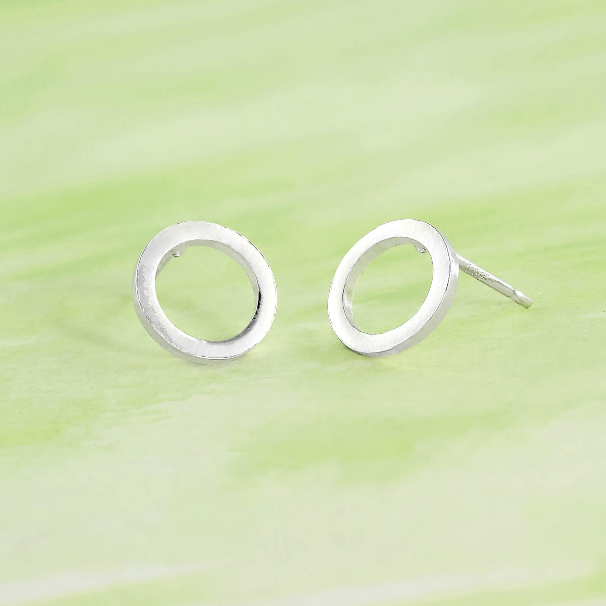 Boma Jewelry Sterling Silver Open Circle Stud Earrings