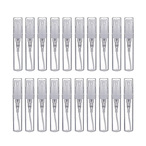 ccHuDE 20 Pcs 2ml Plastic Perfume Tubes Portable Refillable Spray Bottle Mini Travel Atomizer Bottle Clear Perfume Sample Vials Makeup Sparys Containers