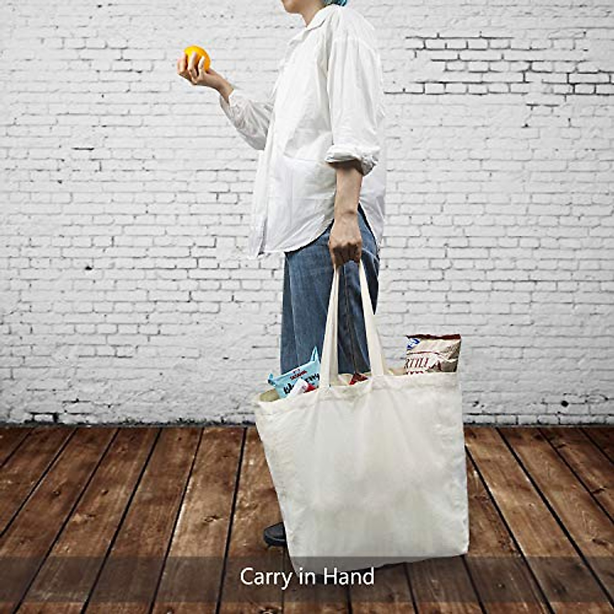 TOPDesign 6-Pack Reusable Grocery Shopping totes, Foldable Canvas Bags