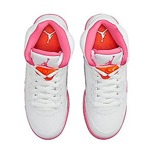 Jordan Boy's Jordan 5 Retro (Big Kid) White/Pinksicle/Safety Orange 5 Big Kid M