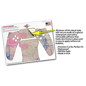 WraptorSkinz Skin Wrap compatible with Sony PS5 DualSense Controller Pastel Abstract Pink and Blue (CONTROLLER NOT INCLUDED)