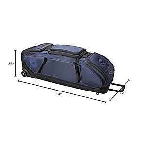 DeMarini Special Ops Front Line Wheeled Bag, Navy, L: 38" W: 13.5" H: 11"