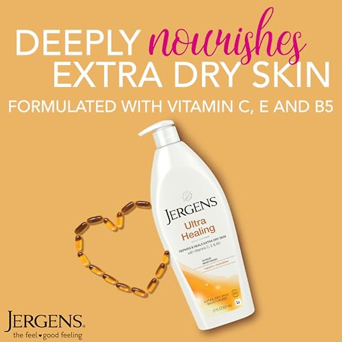Jergens Ultra Healing Dry Skin Lotion, Hand and Body Moisturizer for Quick Absorption into Extra Dry Skin with Hydralucence Blend, Vitamins C, E and B5, White, 21 oz, Pack of 3