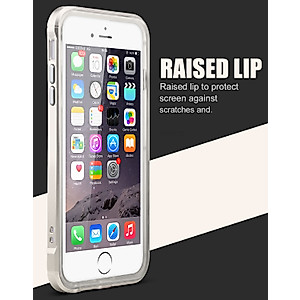 iPhone 6s Plus Case, Ansiwee Reinforced Frame Crystal Highly Durable Shock-Absorption Flexible Soft Rubber TPU Bumper Hybrid Protective Case for Apple iPhone 6s/6 Plus 5.5inch (Pearl White)