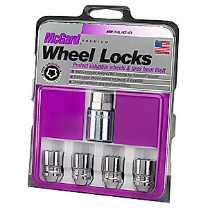 McGard 24154 Chrome Cone Seat Wheel Locks (M12 x 1.25 Thread Size) - 4 Locks / 1 Key