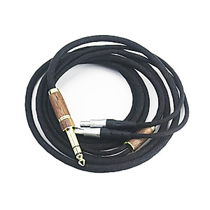 NewFantasia 6N OCC Copper Silver Plated Upgrade Audio Cable Compatible with Sennheiser HD800, HD800S, HD820 Headphones with 3.5mm Male and 6.3mm Adapter Walnut Wood Shell