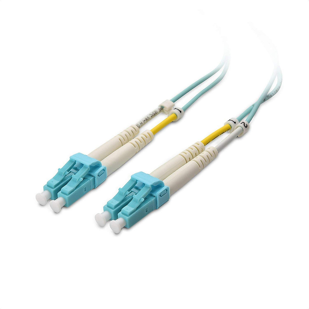 Cable Matters 40Gb OFNP Plenum Rated Multimode Duplex 50/125 OM4 Fiber Cable, LC to LC Fiber Optic Cable - 6.6ft / 2m
