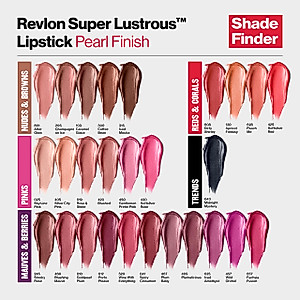 Revlon Lipstick, Super Lustrous Lipstick, Creamy Formula For Soft, Fuller-Looking Lips, Moisturized Feel in Pinks, Rosedew (407) 0.15 oz