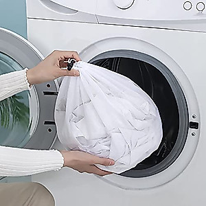 MPWEGNP Towels for Bathroom Clearance Laundry Bag Drawstring Net Wash Bag Laundry Mesh Bag Reusable Laundry Machine Bathroom Products Bathroom Trash Cans with Lids (White, L)