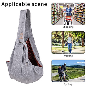 Small Dog Cat Sling Carrier,Hands Free Reversible Pet Carriers Bag,Pet Carrier Shoulder Crossbody Pet Slings Suitable for Puppy, Small Dogs, and Cats for Outdoor Travel (Grey)