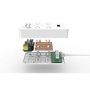 GR-8 Power Compact & Slim Travel Charging Station - International Power Adapter - Surge Protector - Power Strip with 4 Intelligent USB - Free Bonus Included