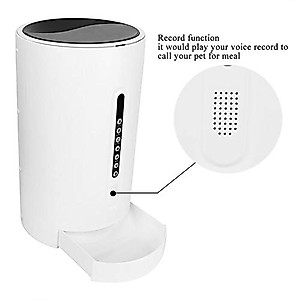 ZZK Pet Feeder 4.6L White Intelligent Automatic Pet Feeder for Cats and Dogs Timing and Quantitative Voice Calling Food Dispenser to Feed