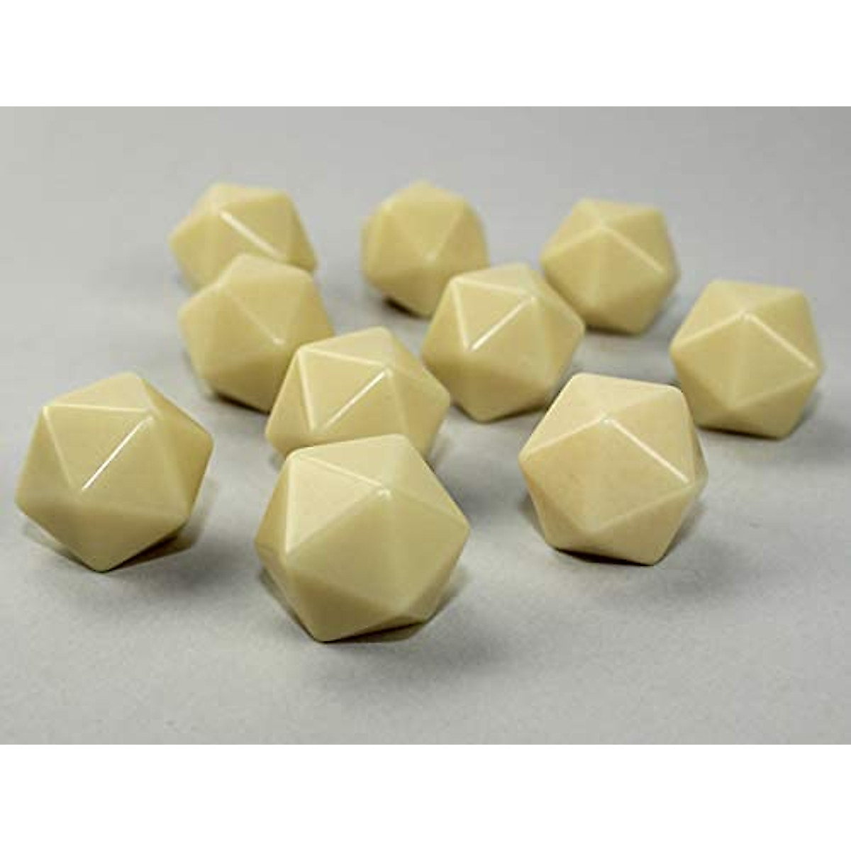 ChessexCustomizable Ivory Blank Opaque Polyhedral Dice D20(20 Sided)16mm(5/8in)Pack of 10,29046