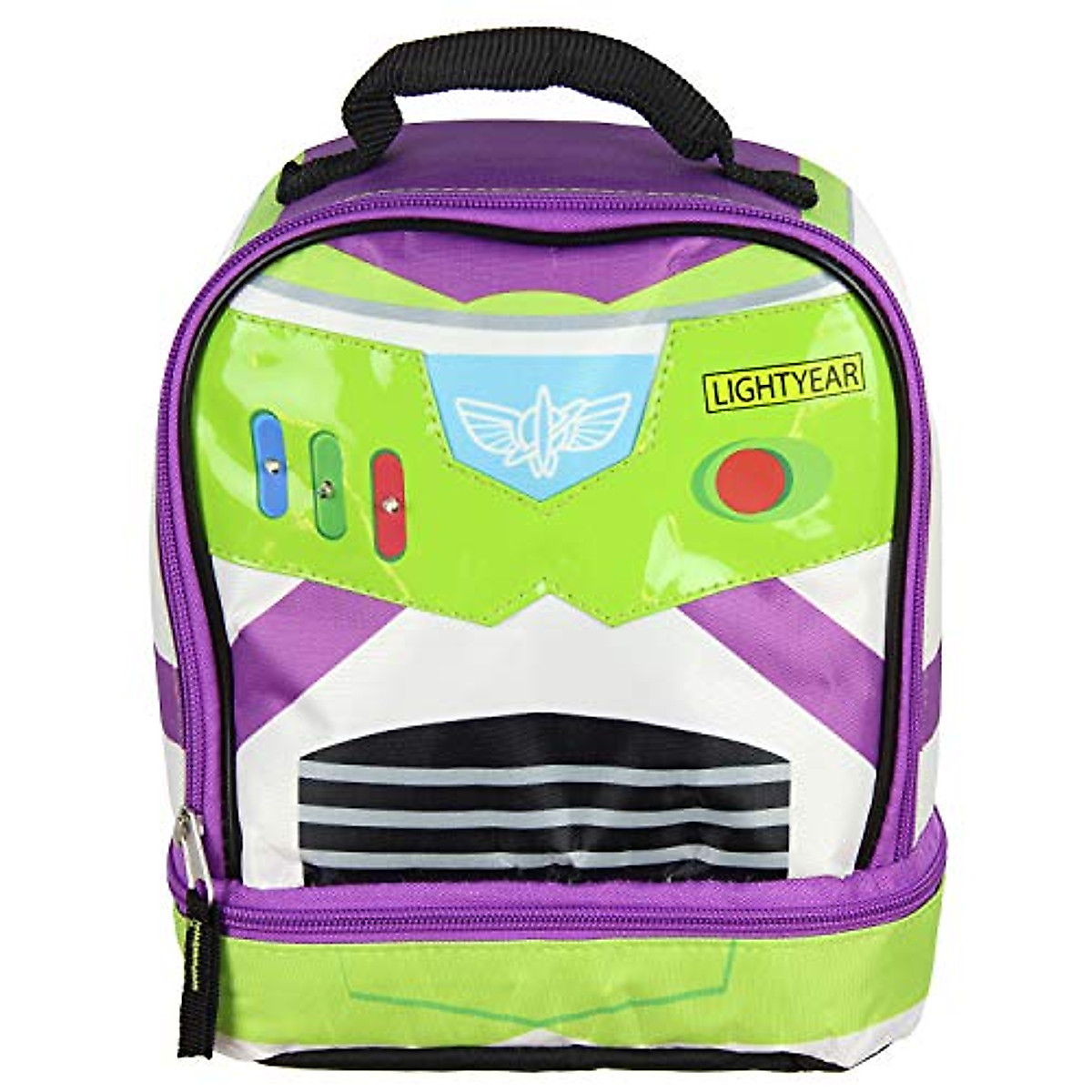 AI ACCESSORY INNOVATIONS Toy Story Buzz Lightyear Dual Compartment Insulated Light Up Lunch Bag Tote