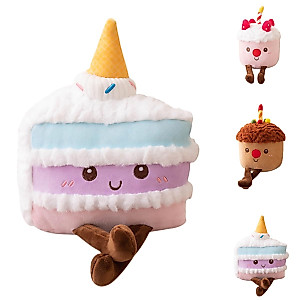 HMWQC Cake Plush Pillow Toy 9inch Cake Food Plush Toy Birthday Party Decoration Creative Plushies Birthday Gifts for Boys Girls, WQ5913JS44I49WA5T