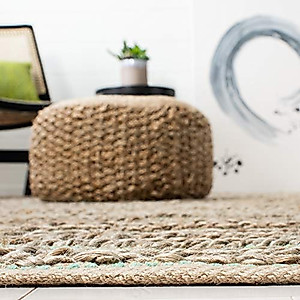 SAFAVIEH Cape Cod Collection Accent Rug - 3' x 5', Green, Handmade Flat Weave Jute, Ideal for High Traffic Areas in Entryway, Living Room, Bedroom (CAP851C)