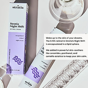 Stratia Night Shift - Age-Defying Night Cream with Encapsulated Retinol - Formulated for All Skin Types, 1.7 Fl Oz