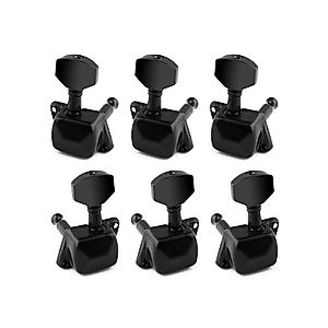 Holmer Guitar String Tuning Pegs Semiclosed Machine Heads Tuners Tuning Keys 3 Left 3 Right for Acoustic Guitar or Electric Guitar Black.