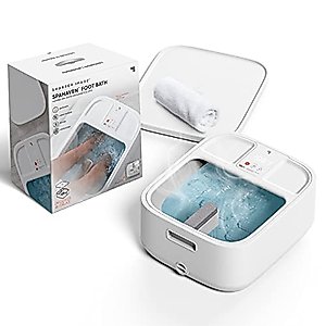 Sharper Image Spahaven Foot Bath, Heated Spa with Massage Rollers & LCD Display, 108 Degree Heat with Insulated Walls & Pumice Stone, Soothe & Rejuvinate Tired Feet, Aromatherapy Holiday Gift