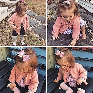 Simplee kids Baby Girl Cardigan Sweater Pink Fall Thin Clothes Toddler Cardigan Girl Long Sleeve Winter Sweater Sun Protection Shirt Coat for 6-12 Months Baby Girl