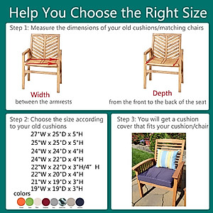 Sqodok Patio Cushion Cover 25x25 inch, Waterproof Outdoor Cushion Covers Replacement for Outdoor Furniture, Large Cushion Slipcover Set of 4 Sectional Cushions Cover for Sofa Couch Chair, Tan