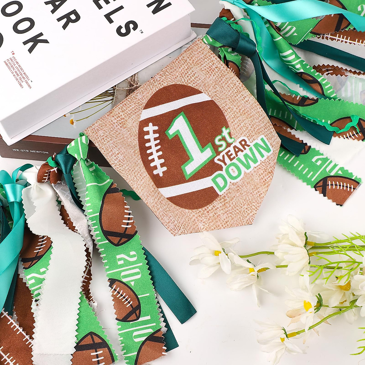 Football One High Chair Banner, First Year Birthday HighChair Decor Football 1st High Chair Banner Sports High Chair Banner Football Party Photo Prop for Baby Shower Birthday Gift