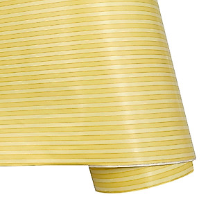 Yifely Yellow White Stripes Shelf Liner Drawer Units Decor Sticker Self-Adhesive Tabletop Protect Paper 17.7 Inch by 9.8 Feet