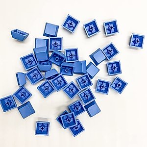 ONECAP 1U Blue Blank XDA keycap 50 Keys PBT Keycaps for Mechanical Gaming Keyboard (Blue)