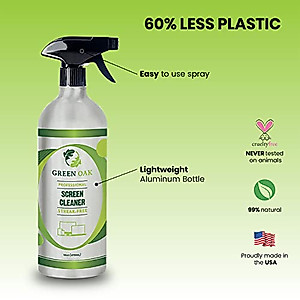 Screen Cleaner – Green Oak Screen Cleaner Spray for LCD, LED, TVs, Laptops, Tablets, Monitors, Phones, and Other Electronic Screens - Gently Cleans Fingerprints, Dust, Oil (16oz)