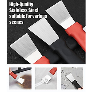 Kytasryl Multi-functional Stainless steel Scraper 4PCS, Mini Kitchen Cleaning Scraper Spatula, Bathroom Gap Cleaning Tool, walls or floors clearing scraper