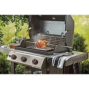 onlyfire Stainless Steel Grill Rotisserie Kit for Weber Genesis II and Genesis II LX 200 and 300 Series Gas Grills