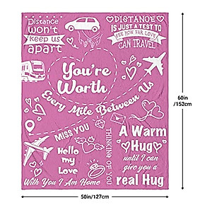 Long Distance Relationship Gifts, Girlfriend Gifts from Boyfriend, Birthday Gifts for Girlfriend Blanket 60"×50", Romantic Gifts for Her Anniversary Valentines Mother Day, to My Girlfriend Blankets
