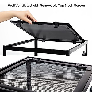 REPTIZOO 18 Gallon Glass Reptile Terrarium 18"x18"x12" Knock Down Reptile Tank with Front Opening Door,Reptile Enclosure for Leopard Gecko, Lizard, Tarantulas, Arboreal Frog