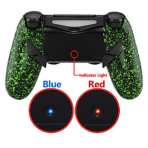 eXtremeRate Textured Green Dawn Programable Remap Kit for PS4 Controller with Upgrade Board & Redesigned Back Shell & 4 Back Buttons - Compatible with JDM-040/050/055 - Controller NOT Included