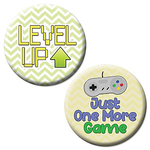 Creanoso Funny Wearable DIY Custom Design Art Button Badges - Gamer (10-Pack) - Stocking Stuffers Premium Quality Gift Ideas for Children, Teens, & Adults - Corporate Giveaways & Party Favors
