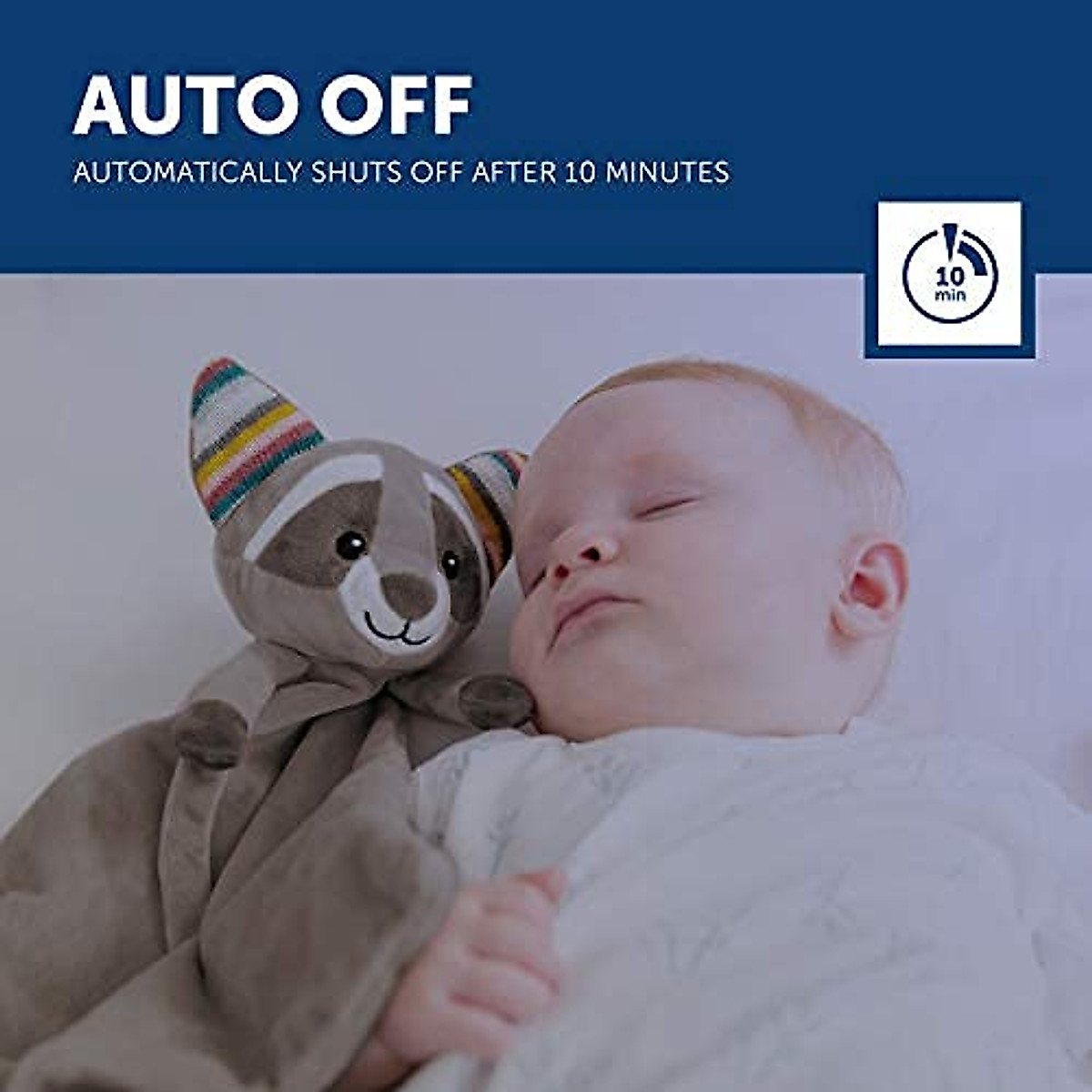 Security Baby Blanket - Plush Lovey Snuggler with Soothing Music & Sounds, Cry Sensor, Super Soft Sensory Blanket, Machine Washable, Baby Gift for Unisex Infants - Robin The Raccoon by Zazu Kids