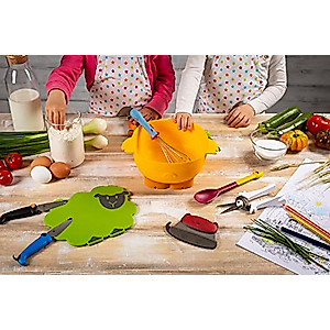 Kuhn Rikon Kinderkitchen Kids Cutting Board, Sheep, 9.8" x 9.1" x 4.3", Green | Child-Friendly Kitchen Tools For Real Cooking
