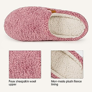 EverFoams Womens Slip On Home Slippers Soft Memory Foam House Slippers for Ladies Indoor (7-8, Pink)