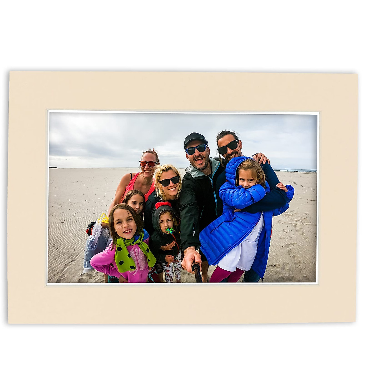 11x14 Mat Bevel Cut for 9x12 Photos - Acid Free Cream Precut Matboard with Backing Board and Crystal Clear, Self Seal Photo Mat Bag - for Pictures, Photos, Framing - 4-ply Thickness