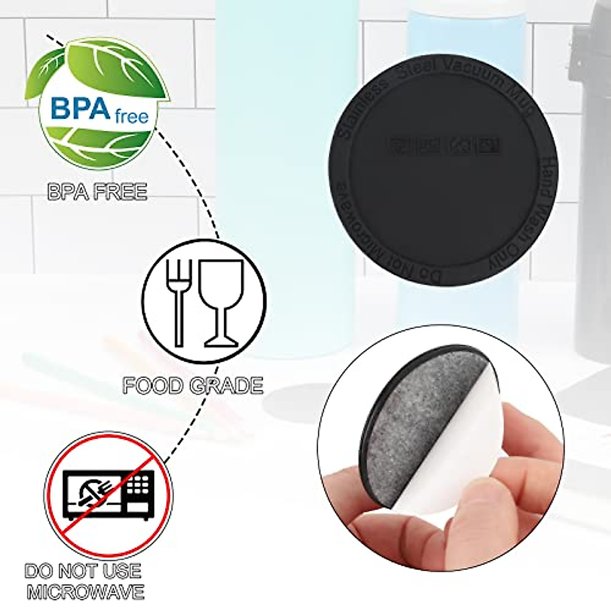 20pcs Silicone Bottoms for Tumblers in 4 Sizes- Protective Anti-Slip Rubber Bottoms for Sublimation Tumblers Non-Slip Silicon Bottom for Skinny Tumblers, Mason Jars (1.96", 2.12", 2.20", 2.28")