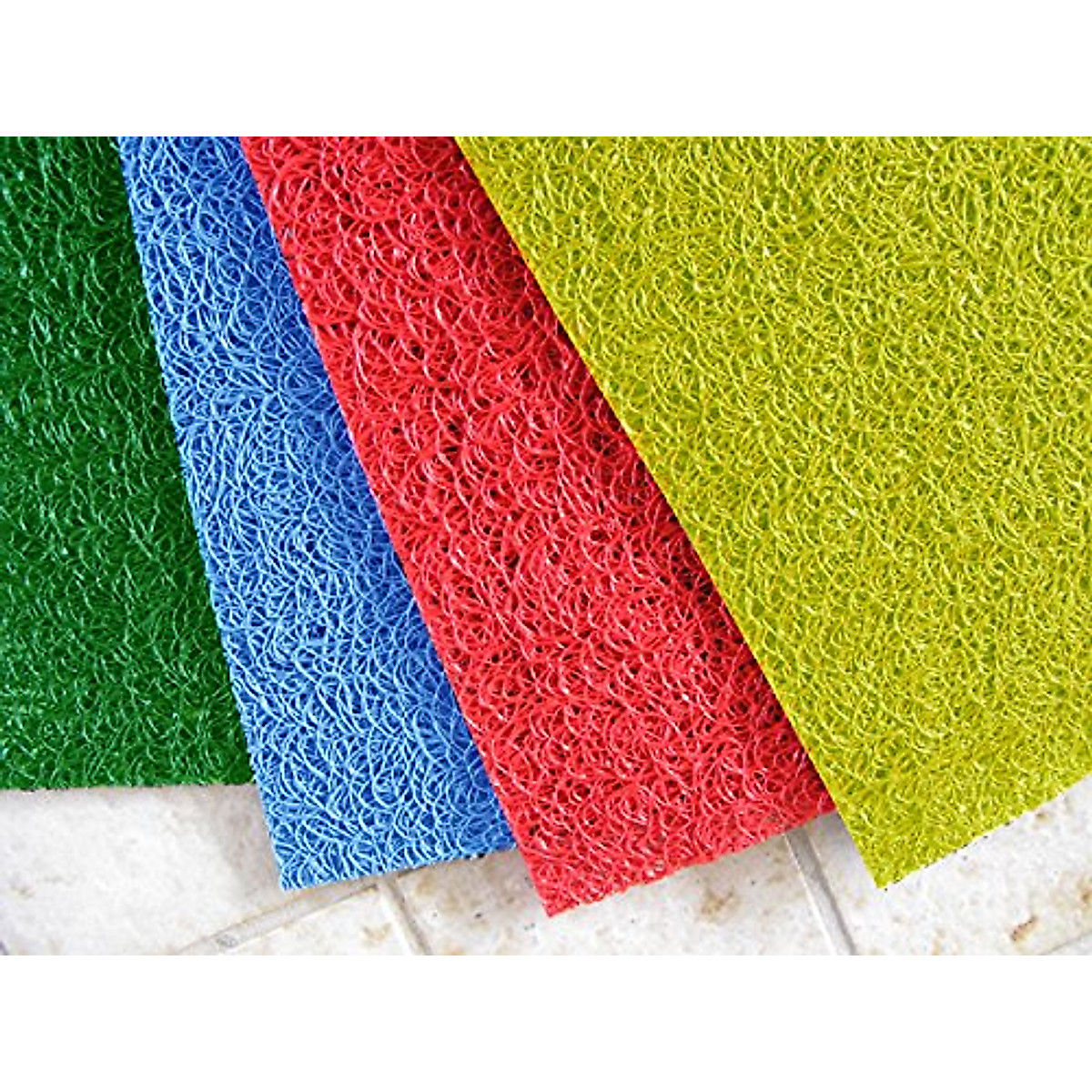 American Floor Mats Vinyl Mesh Heavy-Duty Entrance Green 3' x 6' Scraper Mat Without Backing/Borders - Drainable